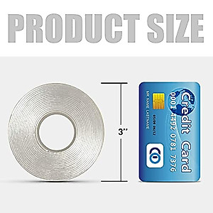 VERSAF Double Sided Adhesive Tape -1/2" 10' Arcylic Transparent Removable No Residue Double Sided Heavy Duty Mounting Tape for Home/Office/Wall Decor(Pack of 1 Roll)