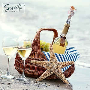 Glass Seahorse Wine Stopper - Tan