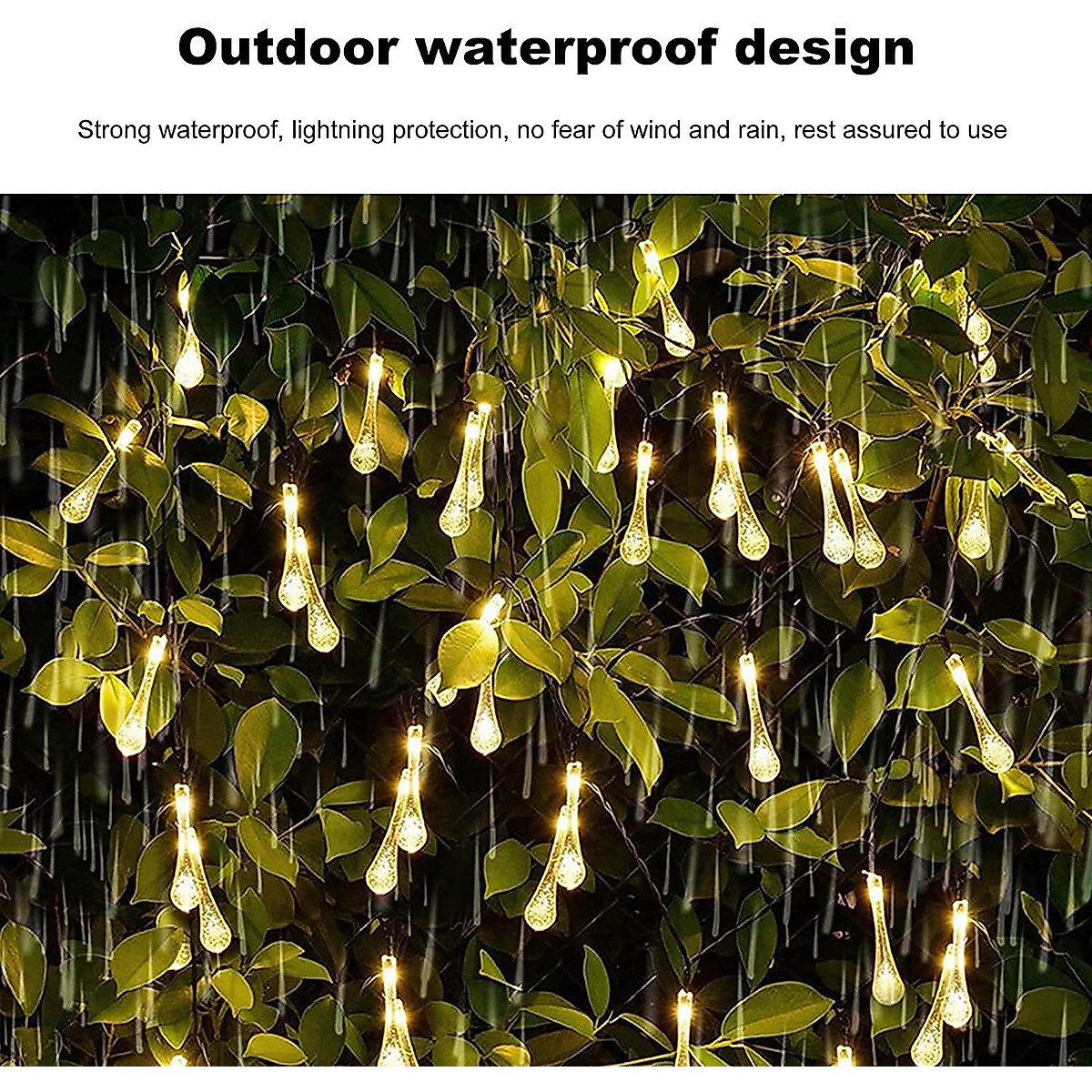Comoo Solar String Lights Outdoor 21 Feet 30 LED Solar Lights 1Pc Outdoor Decorative 8 Mode Solar String Lights for Garden,Parties,Wedding-Warm Light