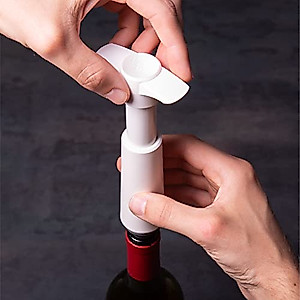 Vacu Vin Wine Saver Pump with 2 x Vacuum Bottle Stoppers - White