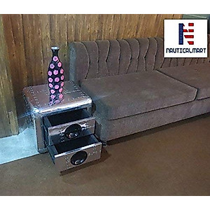 NauticalMart Aviator Side Table - Metal Side Table - Metal End Table - Coffee Side Table - Office Furniture
