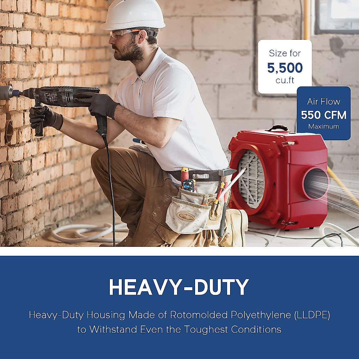 ALORAIR 4 Pack CleanShield HEPA 550 Industrial Commercial HEPA Air Scrubber, cETL Listed, GFCI Outlet, 10 Years Guarantee, Red