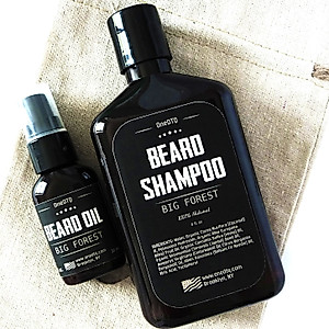 Big Forest Beard Growth Shampoo; All Natural & Organic Facial Hair Wash; Men’s Liquid Soap Lathers Big and White, 9 Ounce Bottle