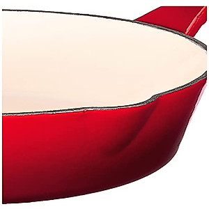 Crock Pot Artisan 10 Inch Enameled Cast Iron Round Skillet, Scarlet Red
