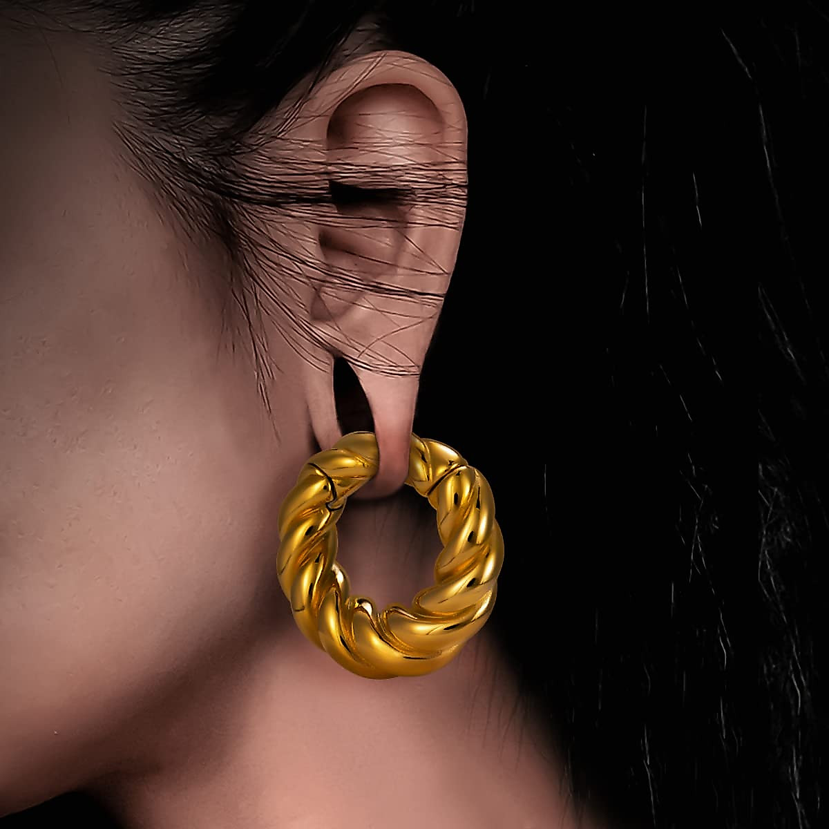 PUNKYOUTH Ear Hanger Weights for Stretched Ear Gauges 0g 00g Stainless Steel Ear Heavy Dangle for Women Plugs Tunnels Piercing Kit