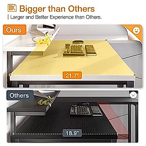 ODK L Shaped Desk with Monitor Stand, 54 Inch Home Office Desks with Storage Printer Shelves, Reversible Corner Gaming Desk with Bookshelf for Bedroom, White