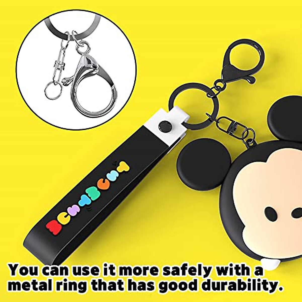 Disney womens Tsum 3D Character Design Handy Mirror Keychain Hand Strap, Metal Chain Keyring, Minnie Mouse, Medium