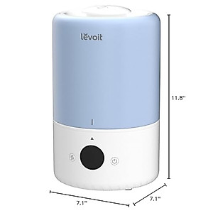 LEVOIT Dual 200S Smart Humidifiers for Bedroom, Top Fill, Customize Humidity for Home, Baby Nursery & Plants with Humidistat, Essential Oil Diffuser, Schedule, Timer, APP & Voice Control, 3L, Blue