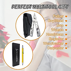 BCHARYA 2 Piece Multitool Set, 6-In-1 Multitool Pen, 14-in-1 Multitool Pliers, Cool Gadgets Stocking Stuffers Gifts for Men, Portable Pocket Tools for Outdoors, Home Improvement