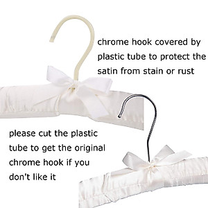 Tosnail 12 Pack Satin Padded Hangers Foam Padded Hangers Dress Hangers - Ivory