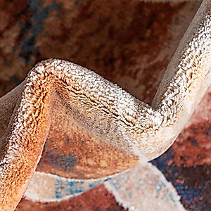 Unique Loom Mystic Collection Area Rug - Fitz Roy (6' 1" x 9' Oval, Brick Red/Brown)