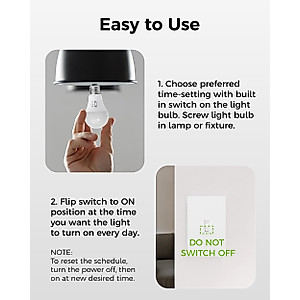 NEOROSS Timer Light Bulb, A19 Equivalent 100W LED Bulb, Built-in Automatic Timer, 11W 5000K Daylight White, 1200LM, E26 Base, Non-Dimmable, Auto On/Off for Outdoor & Indoor Security, 4 Pack