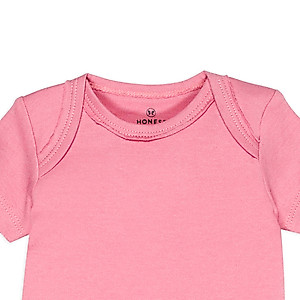 HonestBaby 10-Pack Short Sleeve Bodysuits One-Piece 100% Organic Cotton for Infant Baby Boys, Girls, Unisex, Rainbow Girl, 0-3 Months