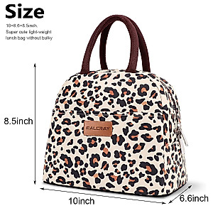 BALORAY Lunch Bag for Women Men Insulated Lunch Box for Adult Reusable Lunch Tote Bag for Work, Picnic, School or Travel (Leopard)