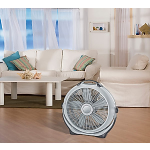 20" Air Circulator Wind Machine, 3-Speed Floor Fan with Pivoting Head, A20301, Gray