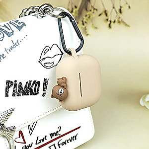 Wonhibo Cute Bear Airpods 3rd Case Cute 2021 Generation, Kawaii Animal Cover for Apple Airpod 3 Gen with Keychain