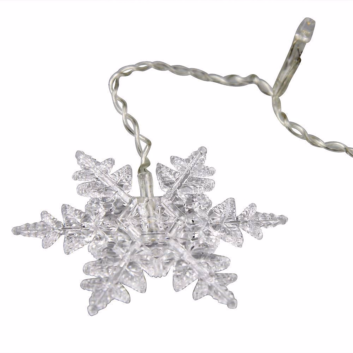 Senofun Snowflakes LED Curtain Lights Color Changing 11.5ft 16 Snowflakes Fairy Lights 80pcs LED Snowflake Lights for Home, Church, Wedding, Birthday (Snowflakes-Warm White)