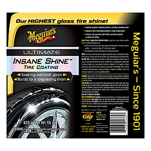 Meguiar's G190315 Ultimate Insane Shine Tire Coating - 15 Oz Spray Can