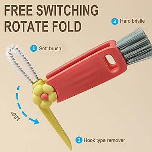 Cup Lid Cleaning Brush, 3 in 1 Multi-Function Silicone Cup Lid Gap Cleaner, Multi-Style Cup Lid Cleaning Brush, Used for Bottle Gap Narrow Space, Household Kitchen Cleaning Tools (B-3 Pcs)