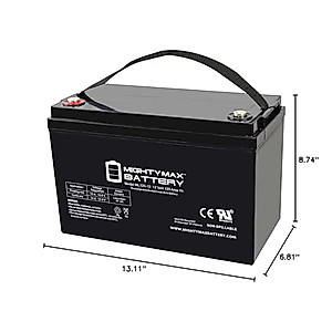 Mighty Max Battery ML125-12 - 12 Volt 125 AH, Internal Thread (INT) Terminal, Rechargeable SLA AGM Battery