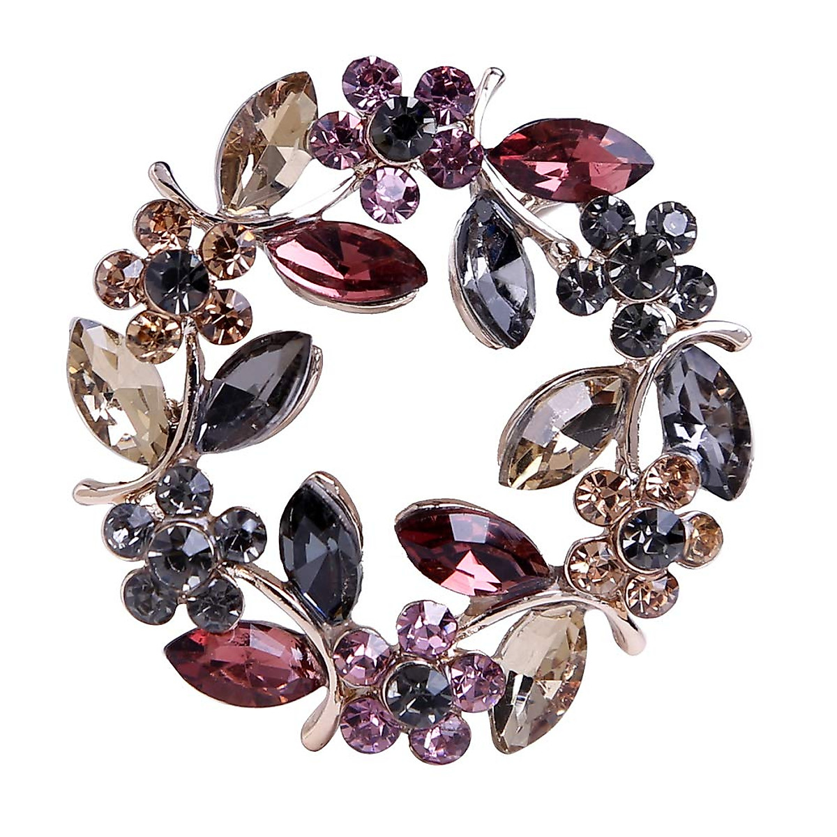 Colours Crystal Brooch Pins Rhinestone Brooches Jewelry Gift for Women Girls (Colour Brooch 2)