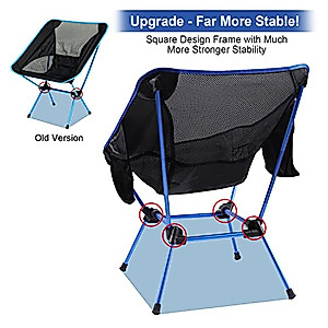 FBSPORT 2 Pack Portable Camping Chairs Lightweight Backpacking Chair Compact & Heavy Duty for Camp, Backpack, Hiking, Beach, Picnic, with Carry Bag