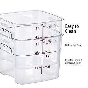 Cambro FreshPro 6Qt Food Storage Container in Clear for Industrial and Kitchen Use, Pantry Organization and Food Freshness