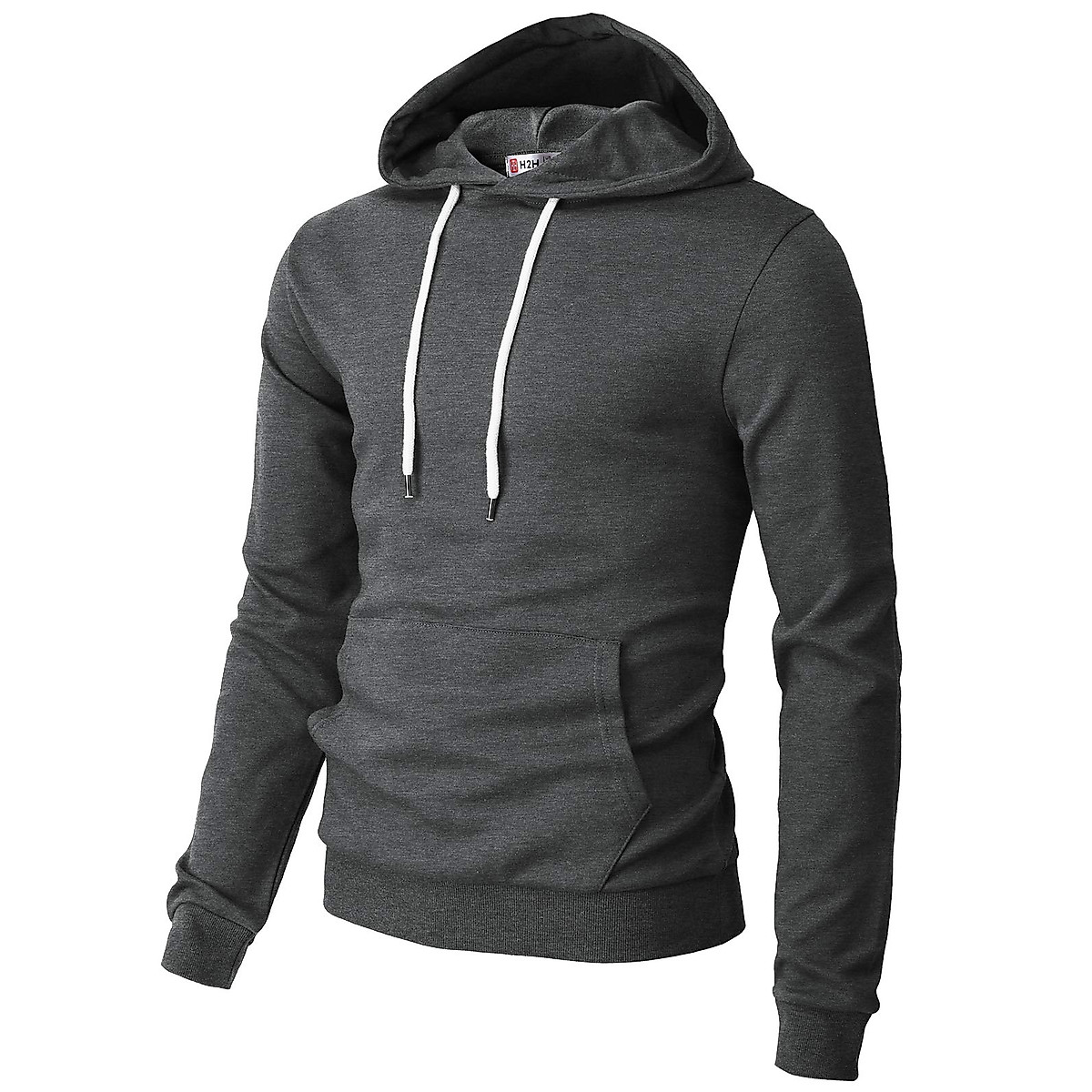 H2H Mens Basic Pullover Hoodies Sweatshirt Long Sleeve Kanga Pocket CHARCOAL US M/Asia L (CMOHOL050)