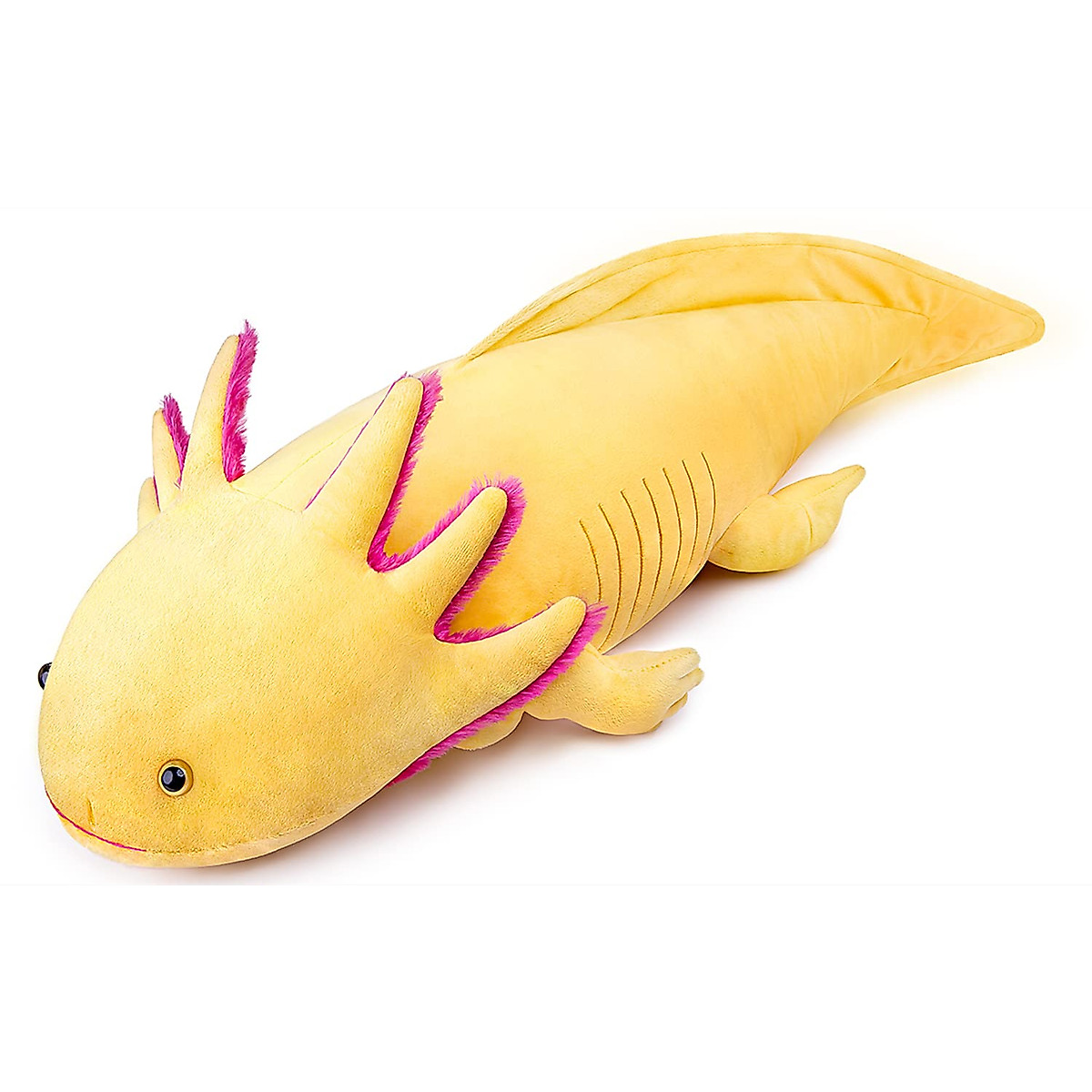 Large Axolotl Plush Weighted Stuffed Animals - Super Long 30Inch Weighted Axolotl Plush, Realistic Cute Yellow Ambystoma Pillow Toys Real Plushie Large Weighted, Unique Plush Gift Collection for Kids