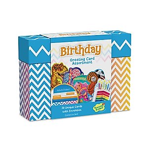 Peaceable Kingdom Birthday Card Assortment Box (20 Cards with Envelopes and Storage Box)