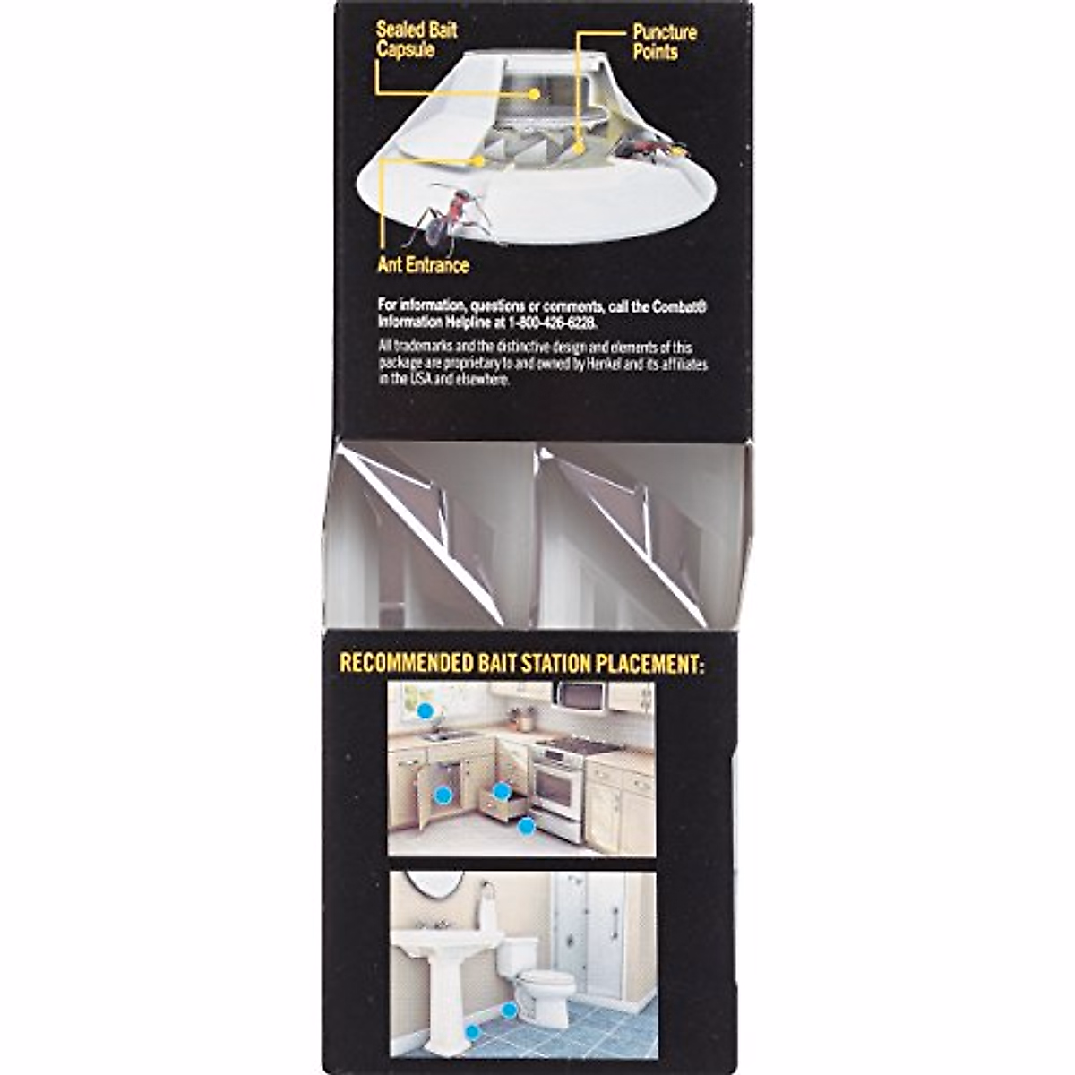 Combat Max Ant Killing Gel Bait Station, Indoor and Outdoor Use, 4 Count