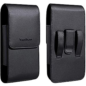 Yuzihan Fit for iPhone 13 Mini 12 Mini iPhone SE 2020 iPhone 8 7 6S 6 Belt Holster Premium Leather with Belt Clip Loop Fit with Defender Case/Protective Case/Hybrid Armor Case/Battery Case On