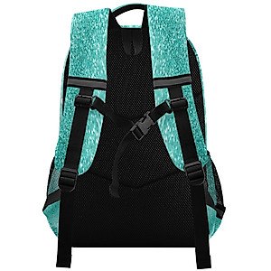 Eionryn Teal Turquoise Sparkle Backpack Aqua Green Laptop Backpacks Book Bags Water Resistant Daypack Durable College Shoulder Bag Sports Travel Day Pack