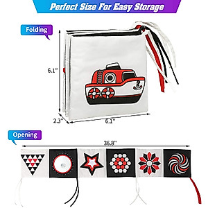 Baby Soft Book Cloth Books, Touch and Feel Books Early Education Toys for Babies, Infant Books Bath Book Tummy-Time Christmas Toys Gifts for 0-3 3-6 6-12 12-18 Months 1-2 Year Old Boys Girls