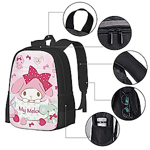 DIEZ Cartoon 3d Print Backpack My Bunny Melody Backpack Lightweight Travel Laptop Bag Adults Anime My Bunny Melody Fans Gifts