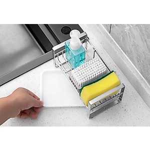 vastland Sponge Holder for Kitchen Sink, Sink Caddy - Kitchen Organizer for Dish Sponge,Soap,Brush and More