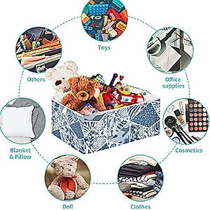 visesunny Closet Baskets Animal Skin Pattern Mosaic Style Storage Bins Fabric Baskets for Organizing Shelves Foldable Storage Cube Bins for Clothes, Toys, Baby Toiletry, Office Supply