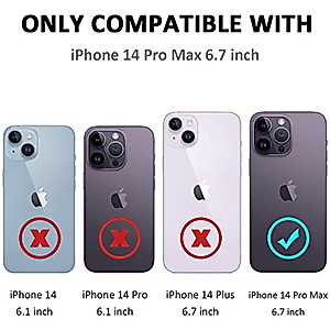 Nvollnoe for iPhone 14 Pro Max Case with Sliding Camera Cover and Card Holder Heavy Duty Protective iPhone 14 Pro Max Case with Ring Magnetic Kickstand Phone Case for iPhone 14 Pro Max(Purple)