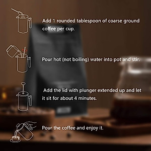 vitasunhow Insulated French Press Coffee Maker Stainless Steel Double-Wall Metal 3 Level Filtration System, Rust-Free Dishwasher Safe