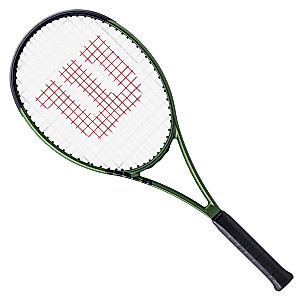 WILSON Blade Team V8 Strung Tennis Racquet - Economical Quality Intermediate Racquet - 4-3/8 Grip, Green & Black