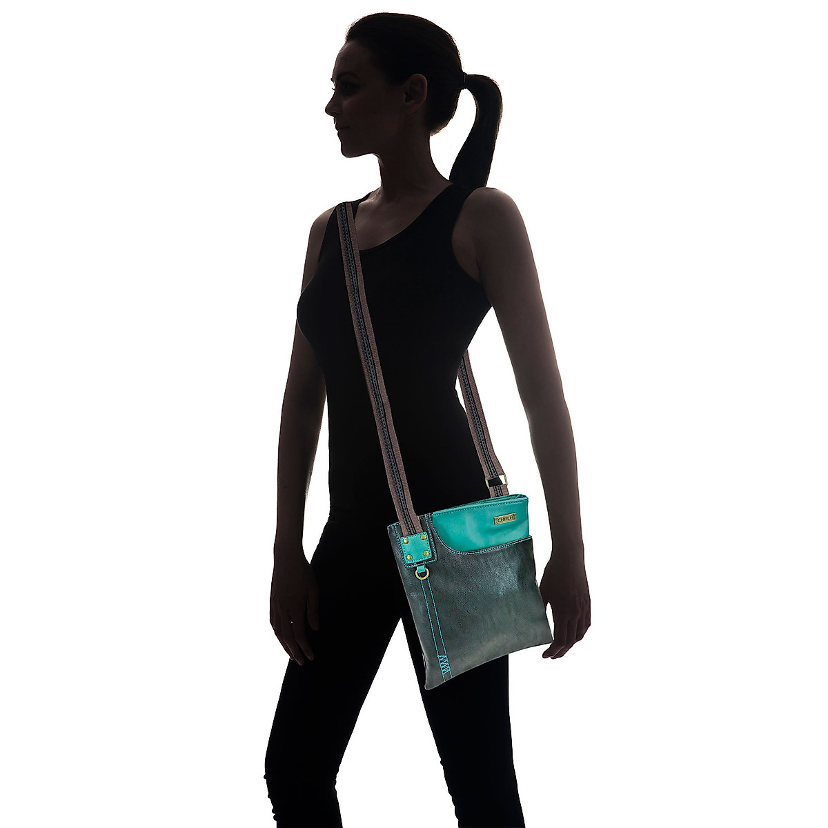 Chala Swing CrossBody Phone Purse in Two Tone Colors (Bag Only) (Light Teal Bag Only)