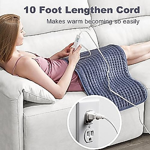 Heating Pad for Back Pain Relief, Extra Large 33 x 17", Portable Heating Pad for Shoulder, Neck, Cramp, Menstrual Pain, with Upgraded 6 Timer & 6 Temperature Controller