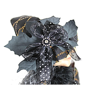 Windy Hill Collection 18" Black Bat & Pumpkin Tabletop Fabric Halloween Fall Harvest Witch Collectible Figure Figurine Plastic Cone Body 911806