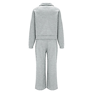 Aitaliwer Sweatsuits For Women Set 2 Piece, Sweat Shirt And Pants Sports Suit Tracksuit 2022 Fall Fashion Casual Tacksuit Matching Sets 01-Grey,XX-Large