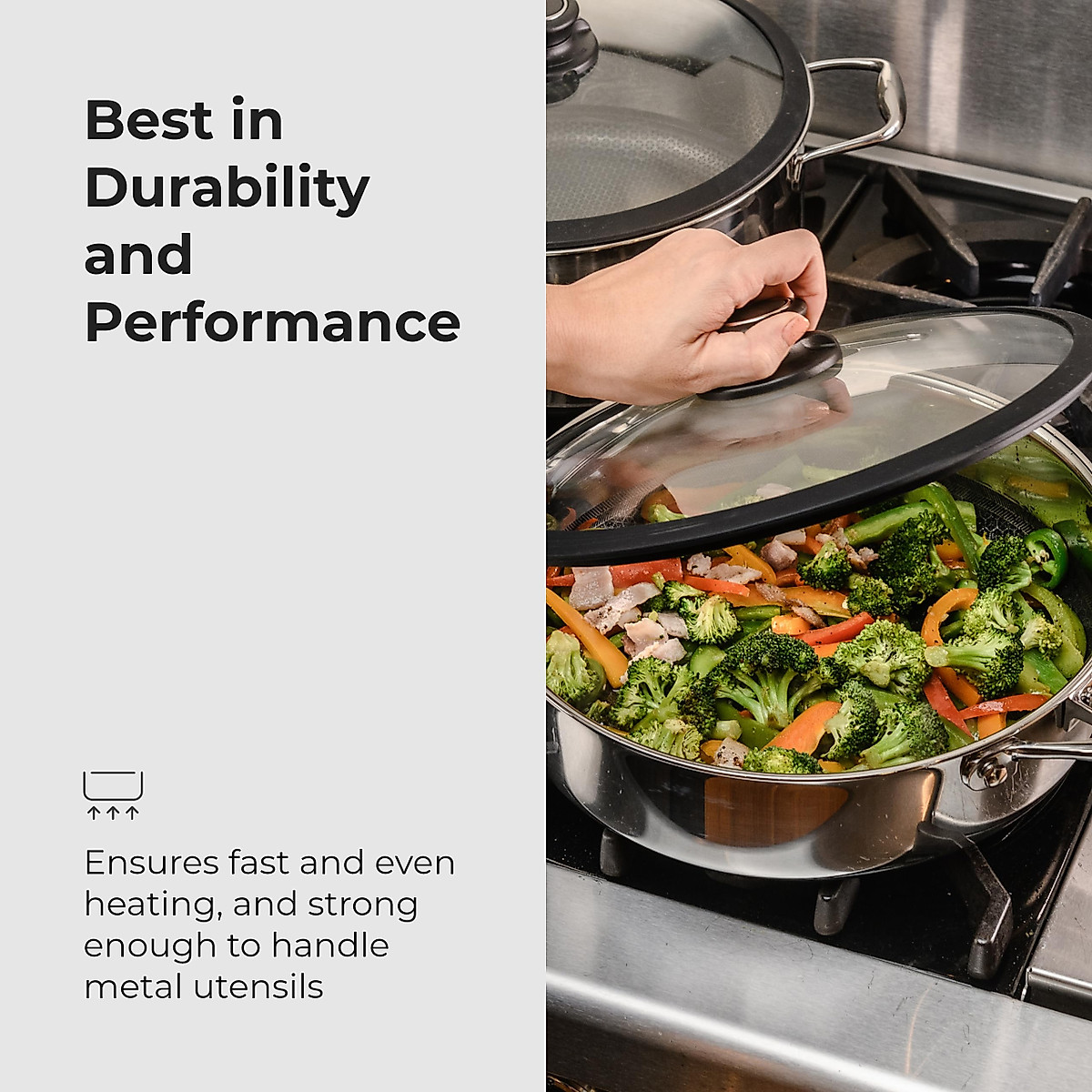 Frieling Black Cube Quick Release Cookware Sauté Pan With Lid - 11-Inch/4.5 Quart - Nonstick Frying Pan - Induction Cookware - Deep Frying Pan with Lid - Skillet with Lid - Induction Pan - Kitchen Pan