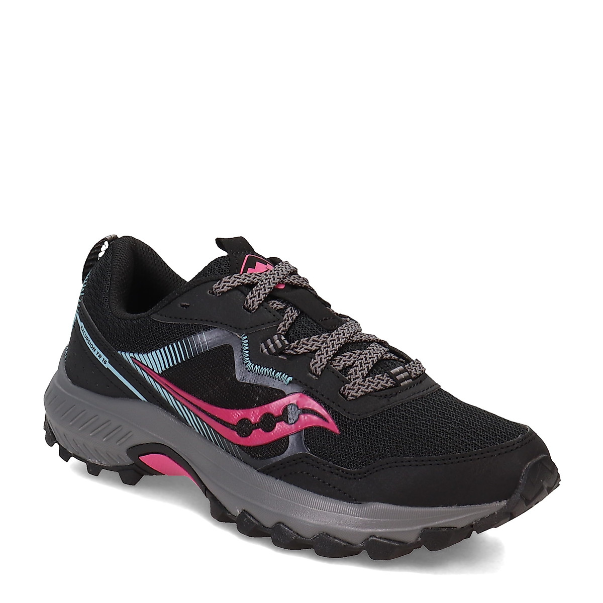 Saucony Women's Excursion TR16 Trail Running Shoe, Black/Fuchsia, 9.5 Wide