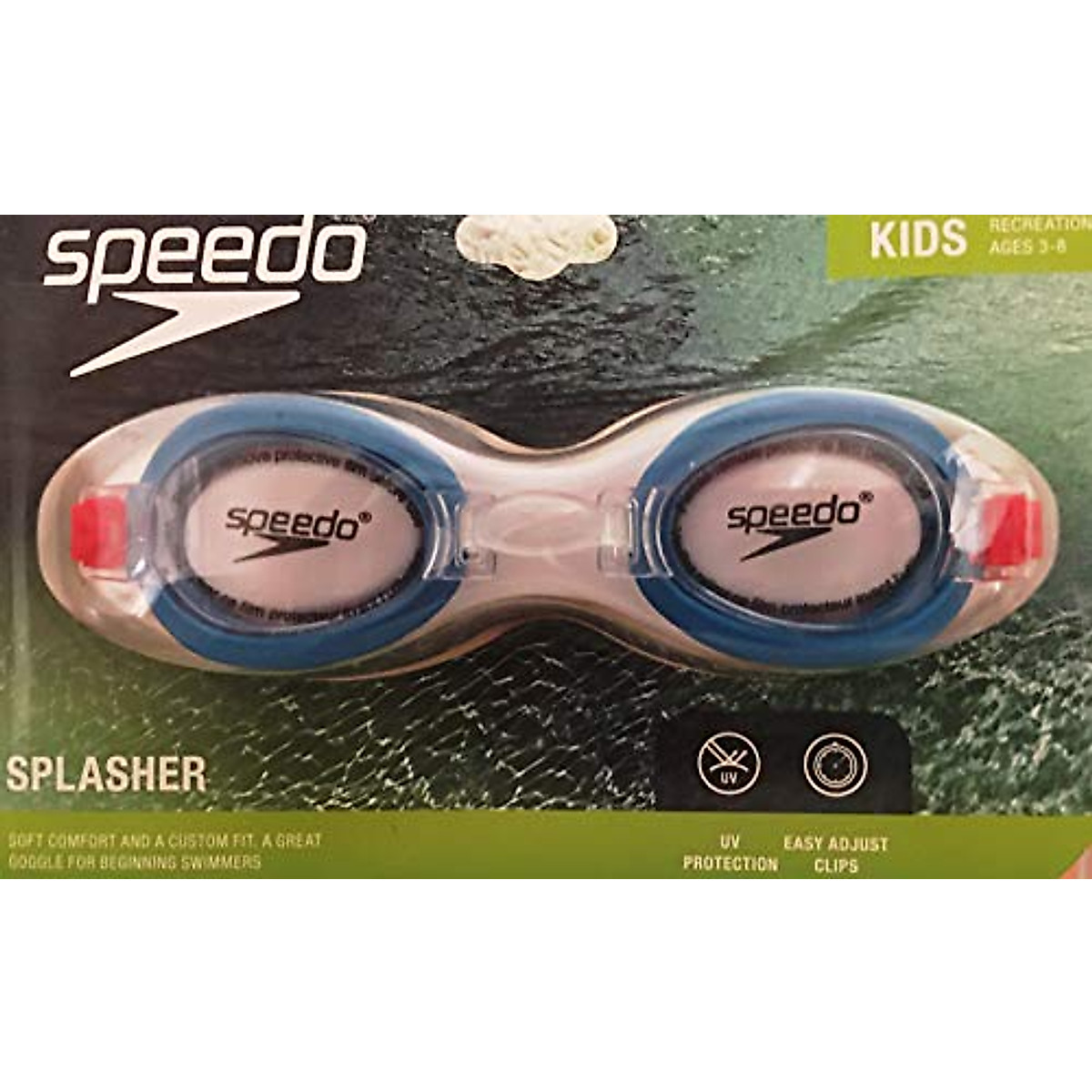 Kids Speedo Splasher Goggles - Blue/Clear