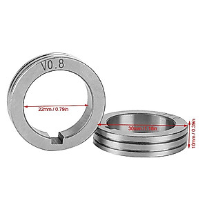 Welding Wire Feeder Roller, 30mm/1.18in Steel 0.8 Welding Wire Feeding Guide Wheel for Wire Feeder MIG MAG Welders Equipment Parts(0.8mm)