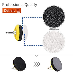 98Pack 3 Inch Car Buffer Polisher Kit with 5/16" & 1/4" Shanks for Sanding, Polishing, Waxing, Sealing Glaze,Sanding Pads Includes P1000-3000 for Drill Attachment