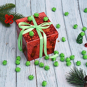 Livder Christmas Pom Poms Pompoms Light Green Glitter Fluffy Balls, DIY Art Crafts Gifts Decorations Supplies(0.6 inches, 500 Pieces)